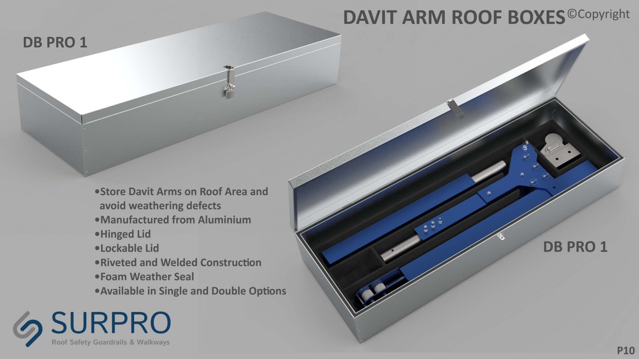Davit Arm Roof Storage Boxes Single – Surpro Products Ltd