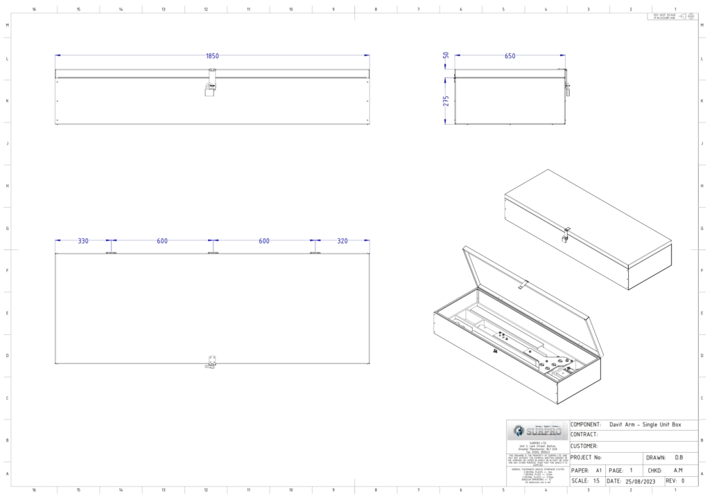 Davit Arm Roof Storage Boxes Single – Surpro Products Ltd