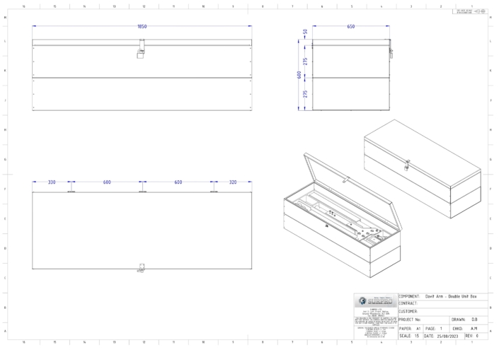 Davit Arm Roof Storage Boxes Double – Surpro Products Ltd